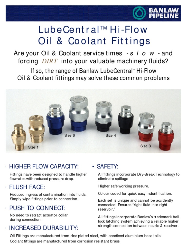 Fast Fill Couplers LC Hi-Flow Flyer | PDF | Coolant | Nozzle