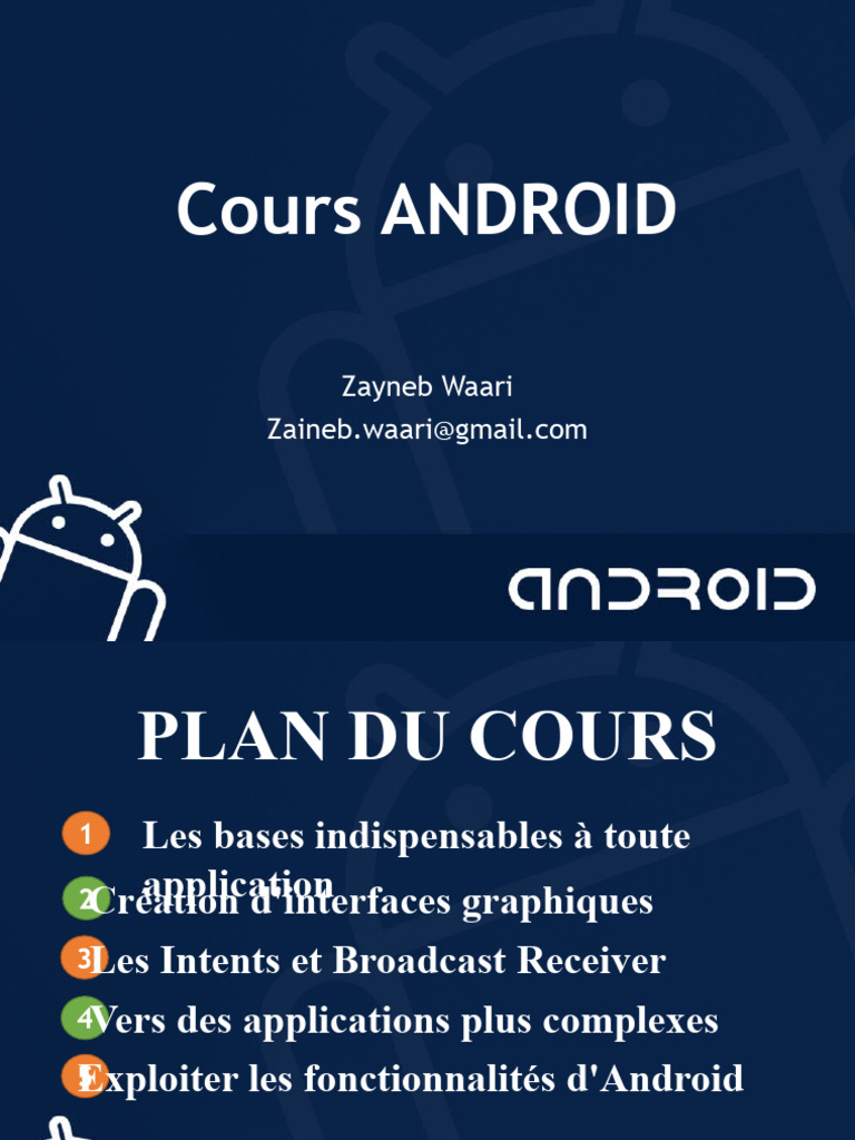 Cours Android pour Développeurs | PDF | Android (Système d'exploitation) | Java (Langage de ...