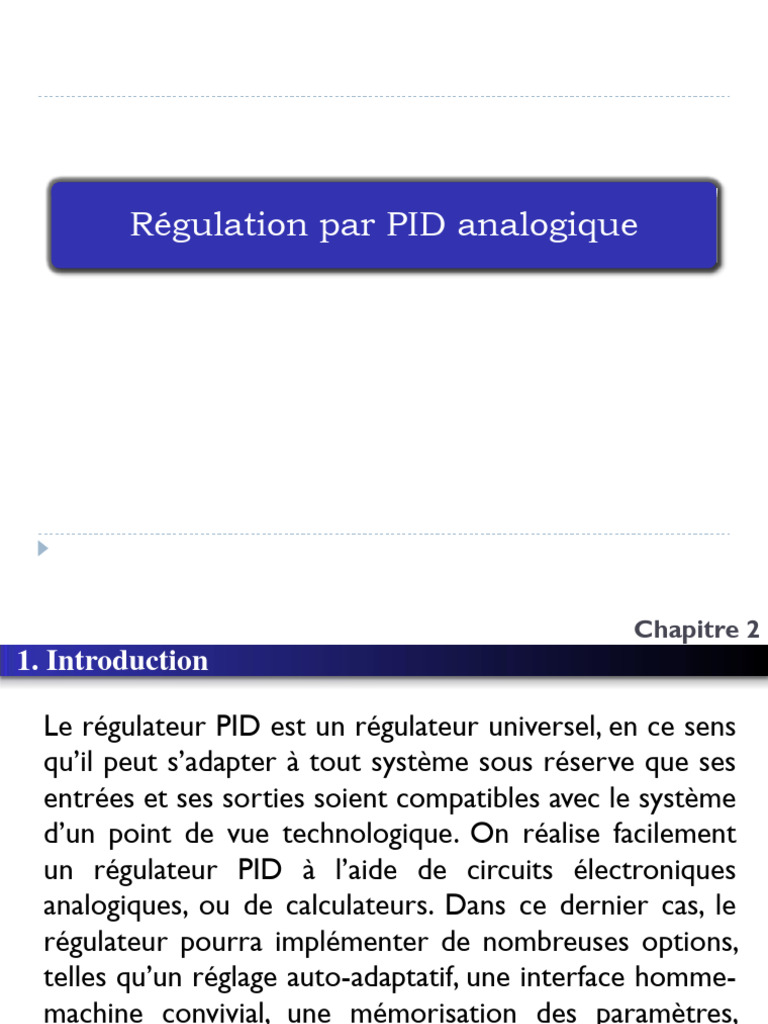 Régulation PID : Concepts et Méthodes | PDF | Automatisation ...