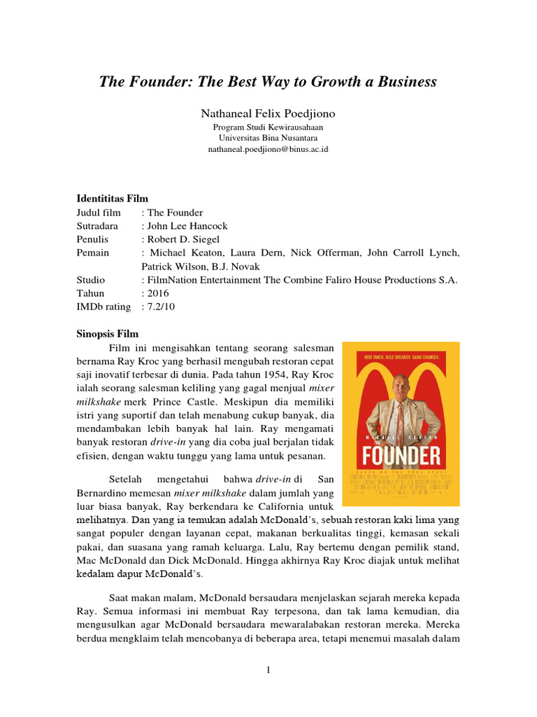 The Founder The Best Way To Growth A Business | PDF