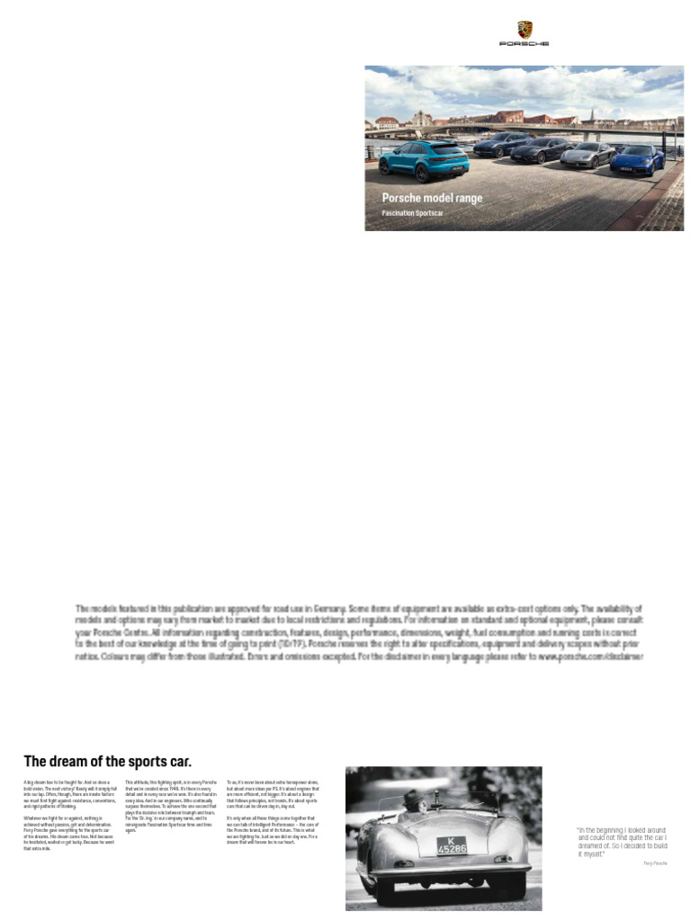 Porsche Model Range Overview | PDF | Electric Vehicle | Vehicle Technology