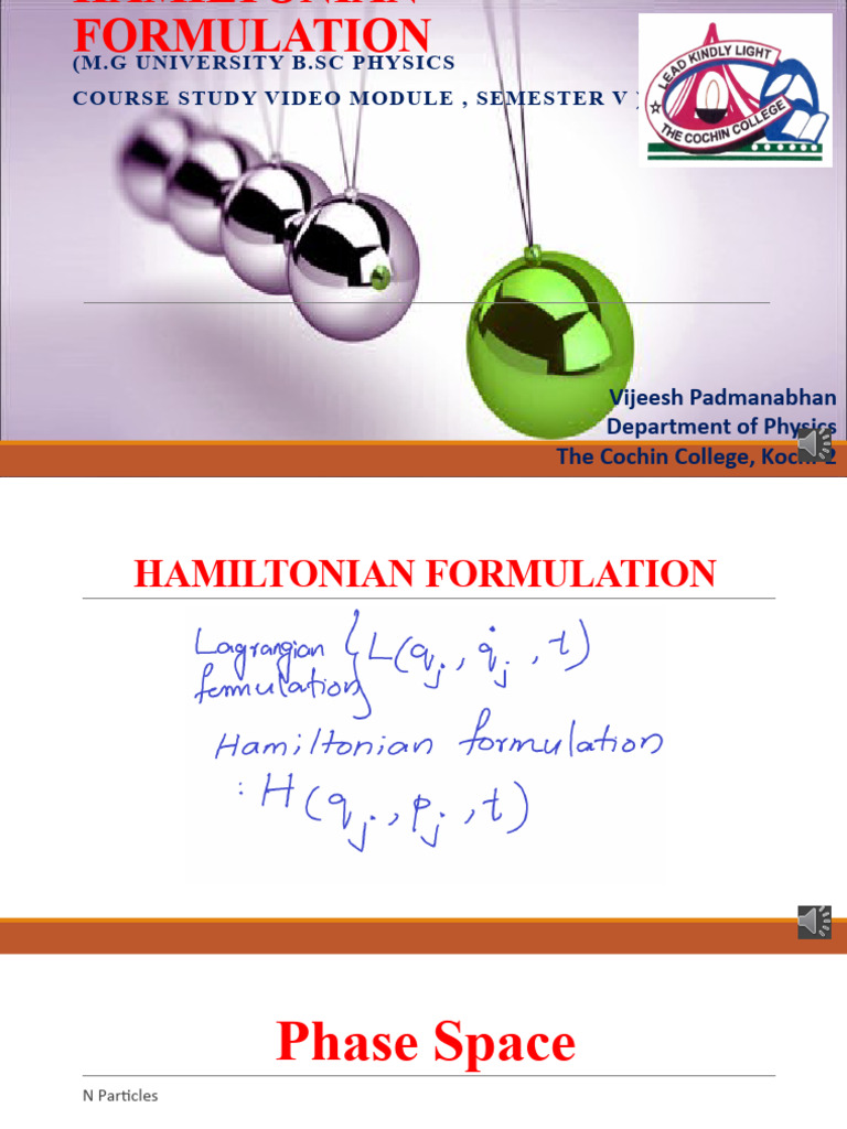 Hamiltonian Formulation Pdf