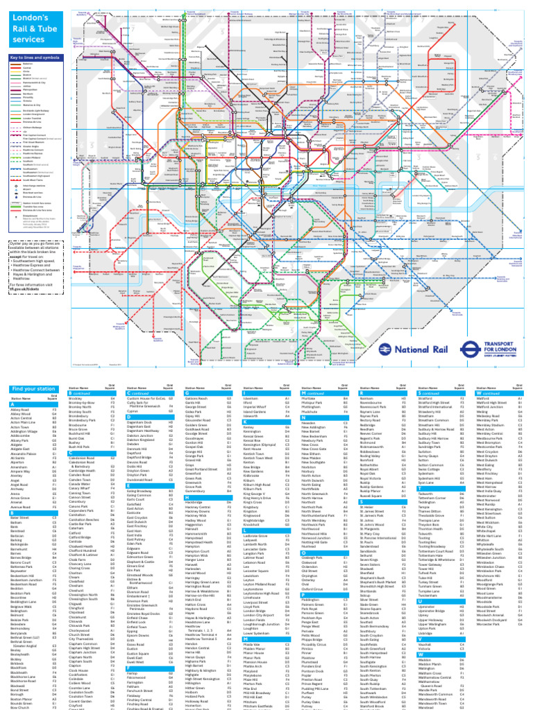 Cartepdfenlondon Rail Map PDF | PDF | Rapid Transit | London
