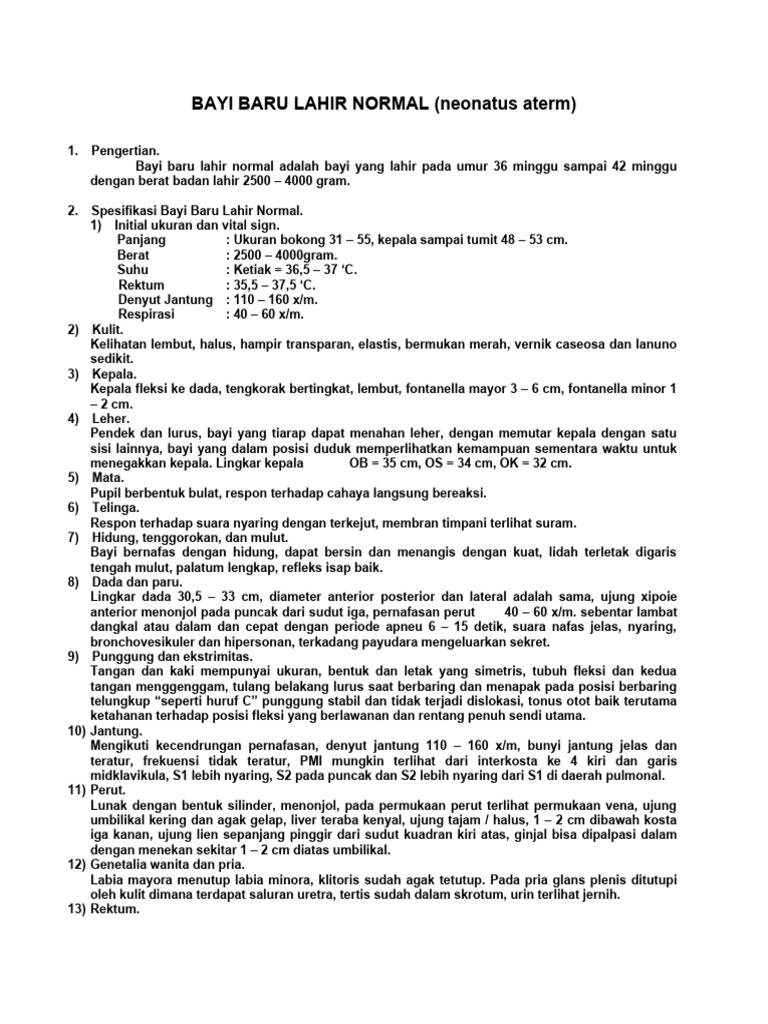 Panduan Bayi Baru Lahir Normal | PDF | Pengembangan Diri