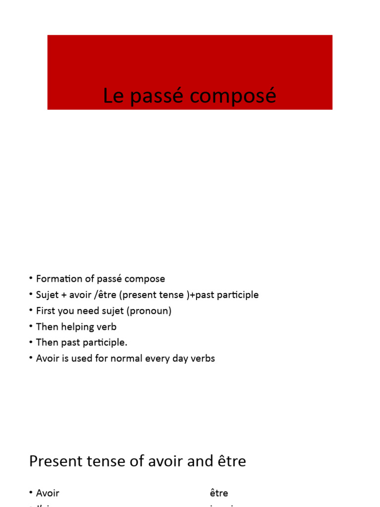Le Passé Composé | PDF