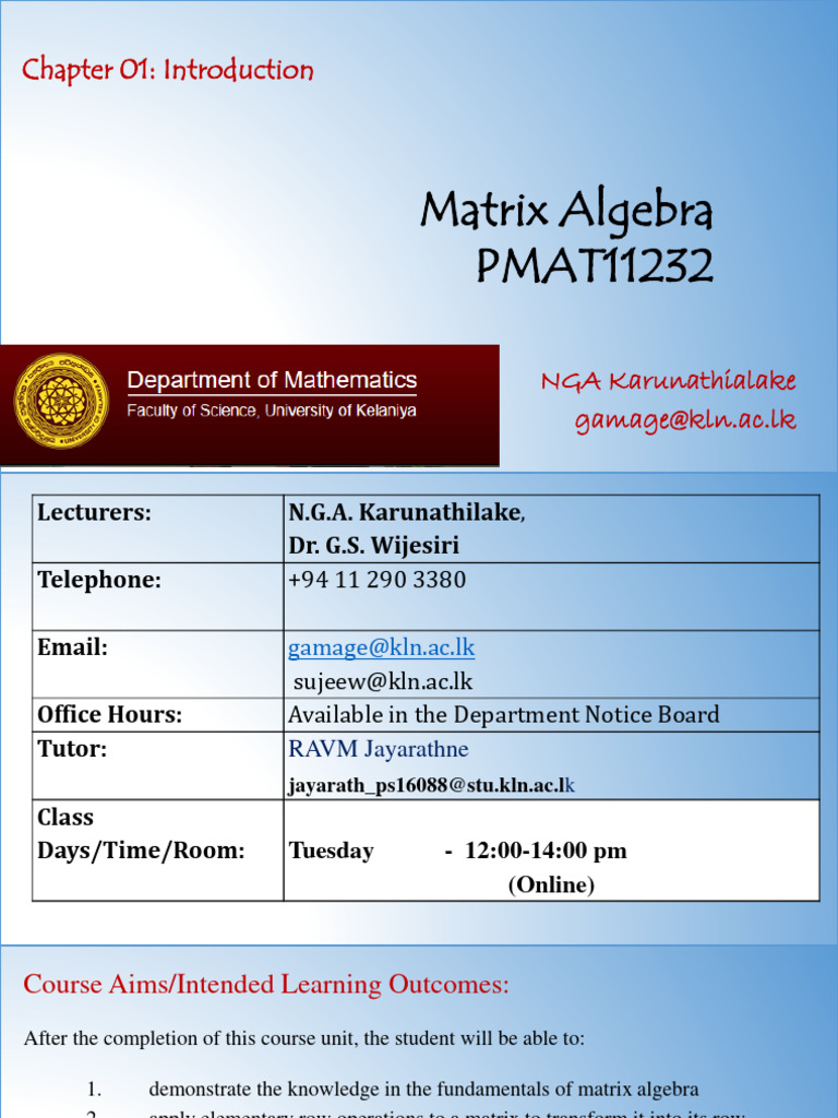 Chapter00 Introduction | PDF | Matrix (Mathematics) | System Of Linear ...