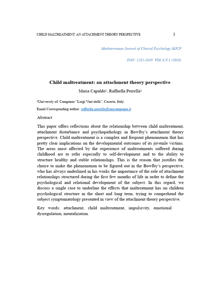 Attachment Theory and Child Maltreatment | PDF | Attachment Theory ...