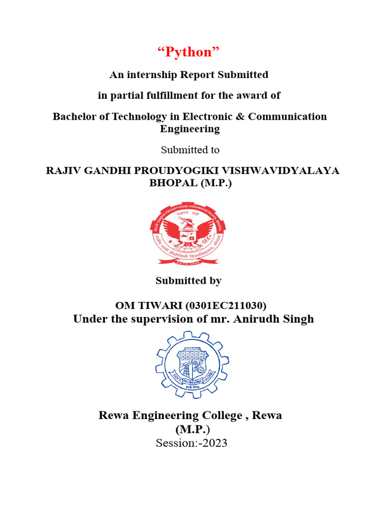 Python Report Document Pdf Data Type Python Programming Language 1863