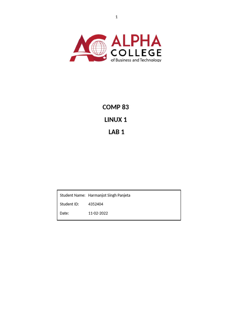 HarmanjotSingh Lab1 | PDF | User (Computing) | Text File