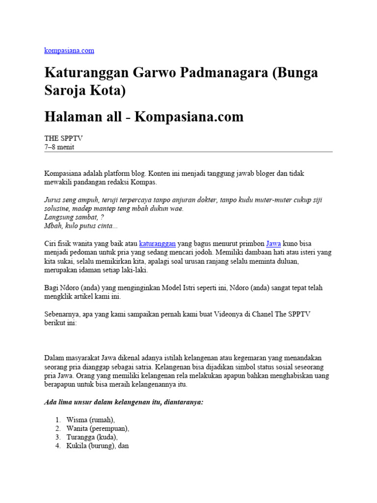 Katuranggan Garwo Padmanagara | PDF | Pengembangan Diri | Gaya Hidup