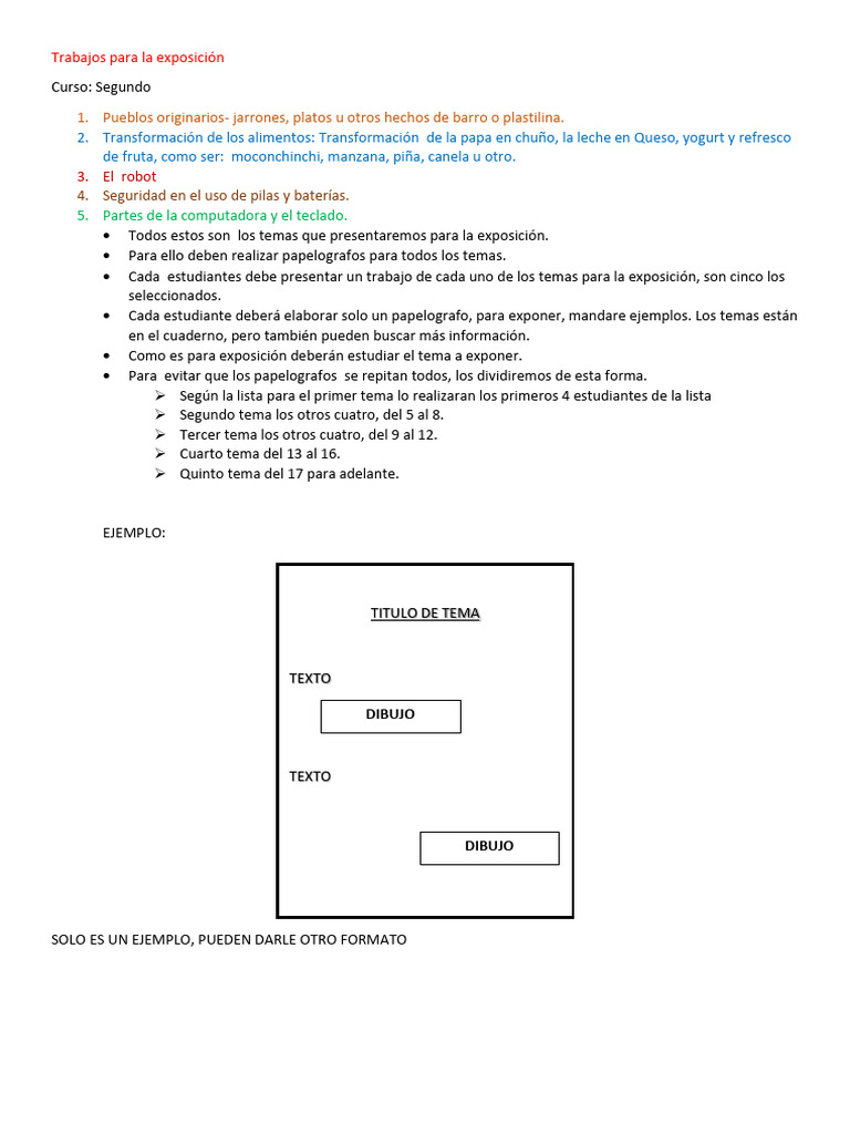 Trabajos para La Exposición SEGUNDO | PDF