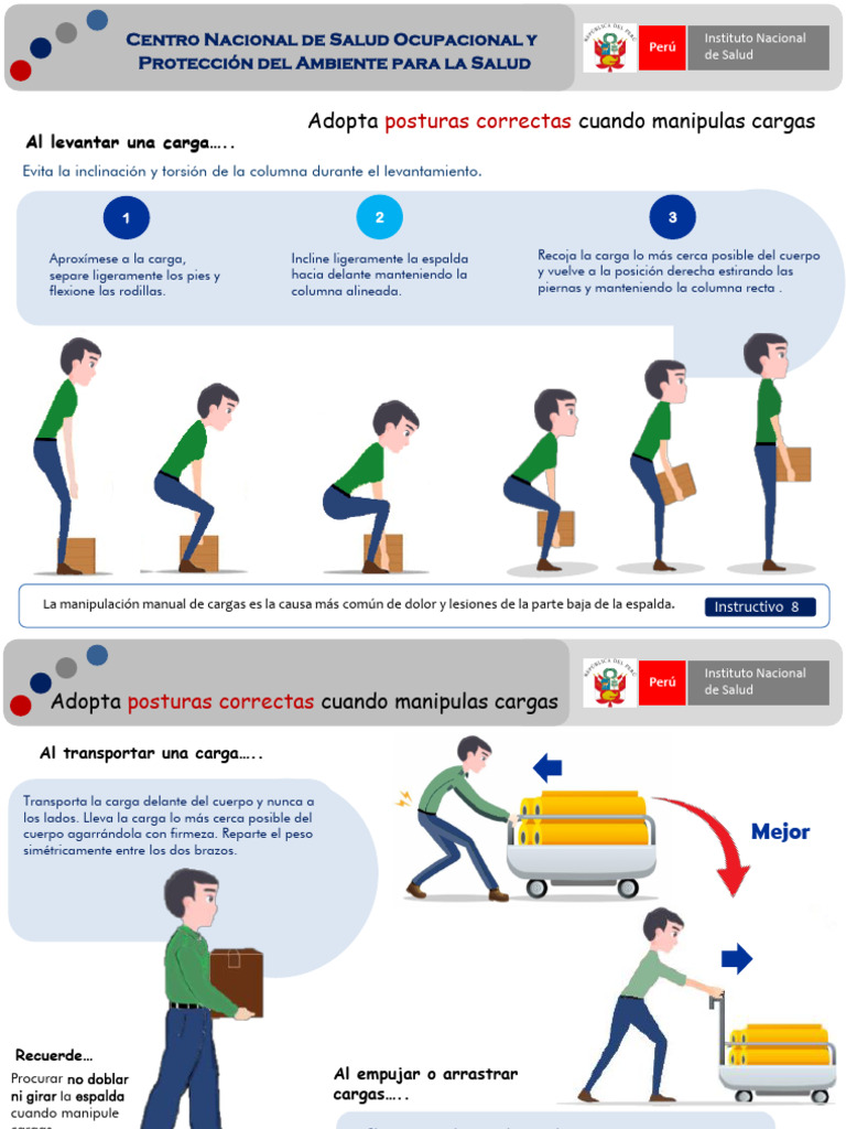 Adopta Posturas Correctas Cuando Manipulas Cargas | PDF