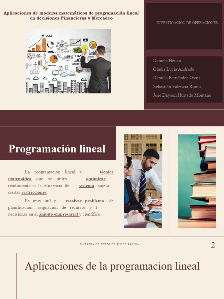 Apicaciones de Modelos de Programacion Lineal | PDF | Marketing | Programación lineal