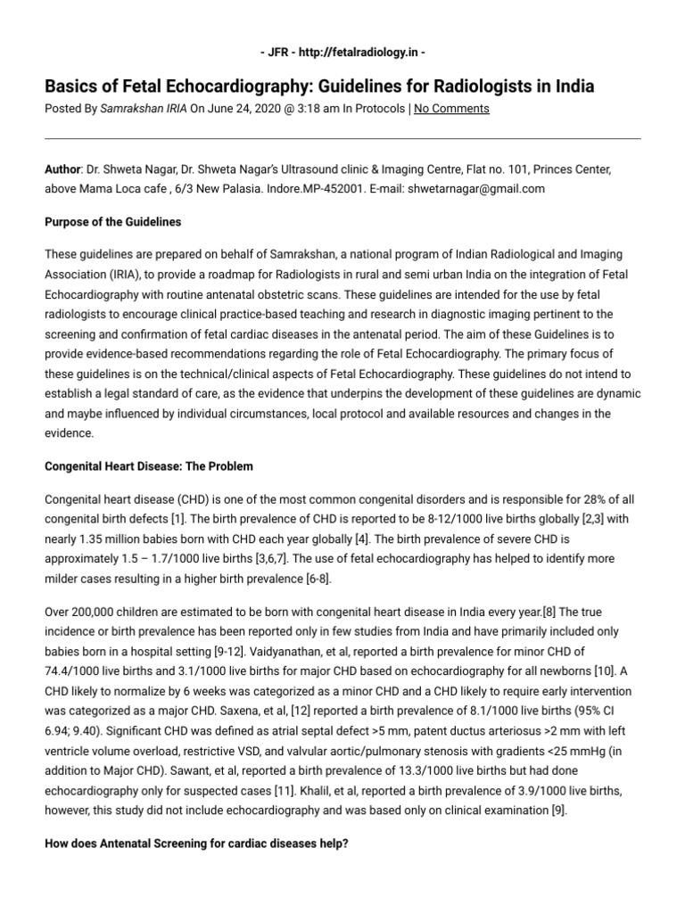 Fetal Echo Guide for Indian Radiologists | PDF | Echocardiography ...