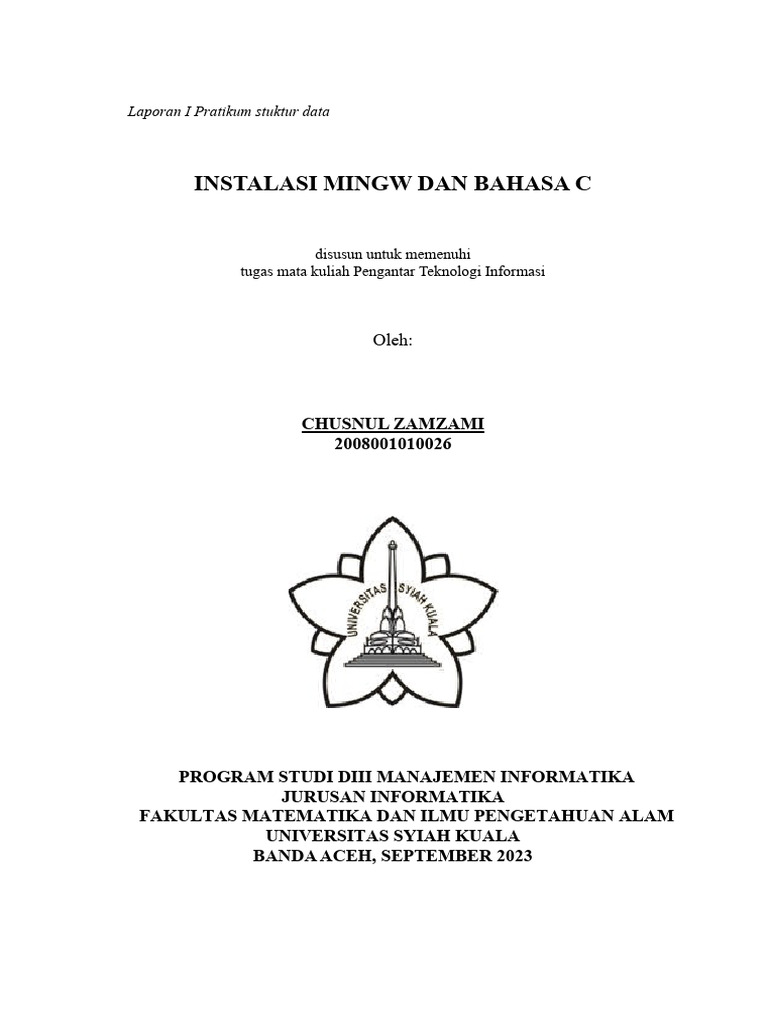 Chusnul Zamzami (2208001010026) STD Instalasi Mingw | PDF | Karier & Perkembangan | Komputer
