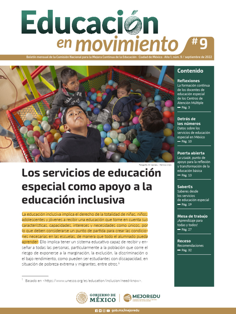 Los Servicios de Educación Especial Como Apoyo A La Educación Inclusiva - Boletin-9-2022 | PDF ...