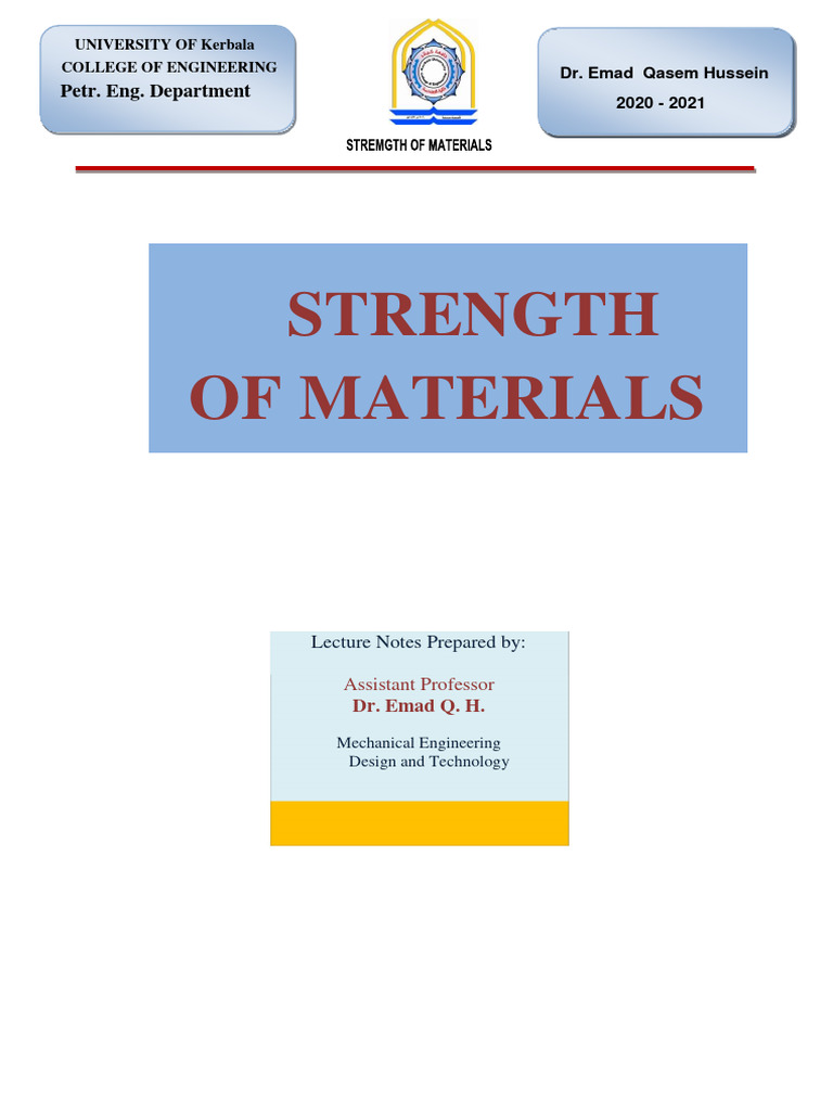 Strength of Materials - 100 | PDF | Bending | Deformation (Engineering)