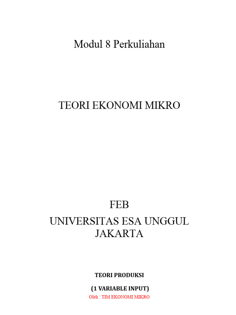 Modul 8 Teori Prod 1 Var Input | PDF