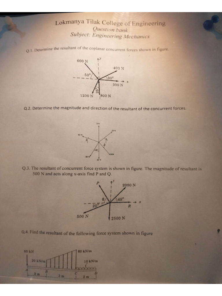 Mechanics Question Bank | PDF