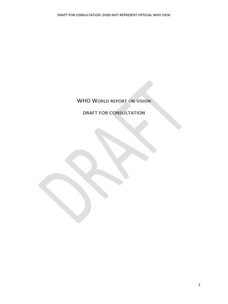 Consultation Draft World Report On Vision | PDF | Visual Impairment ...