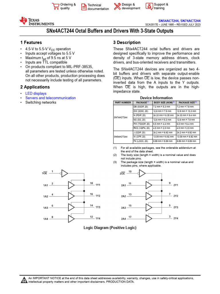 SN 74 Act 244 | PDF | Electrostatic Discharge | Electronic Circuits