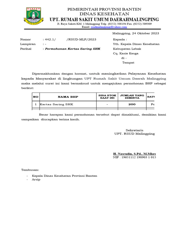 10.24 Permohonan Kertas Saring SHK | PDF