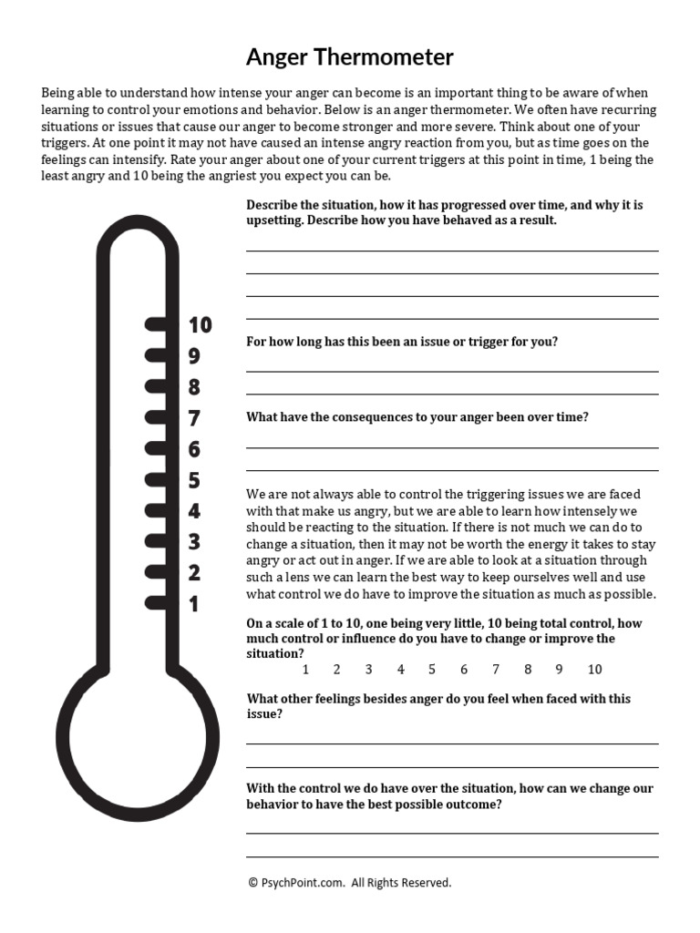 Anger Thermometer | PDF | Anger | Feeling