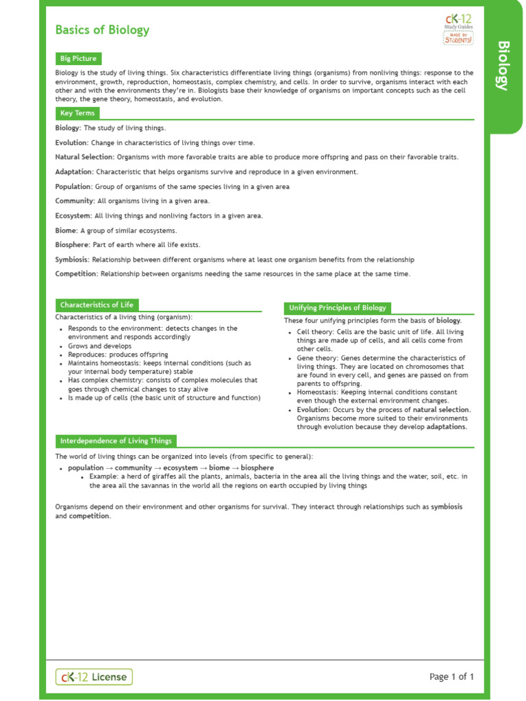 Key Concepts in Biology Explained | PDF | Life | Biology