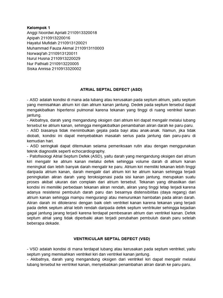 Patofisiologi VSD | PDF