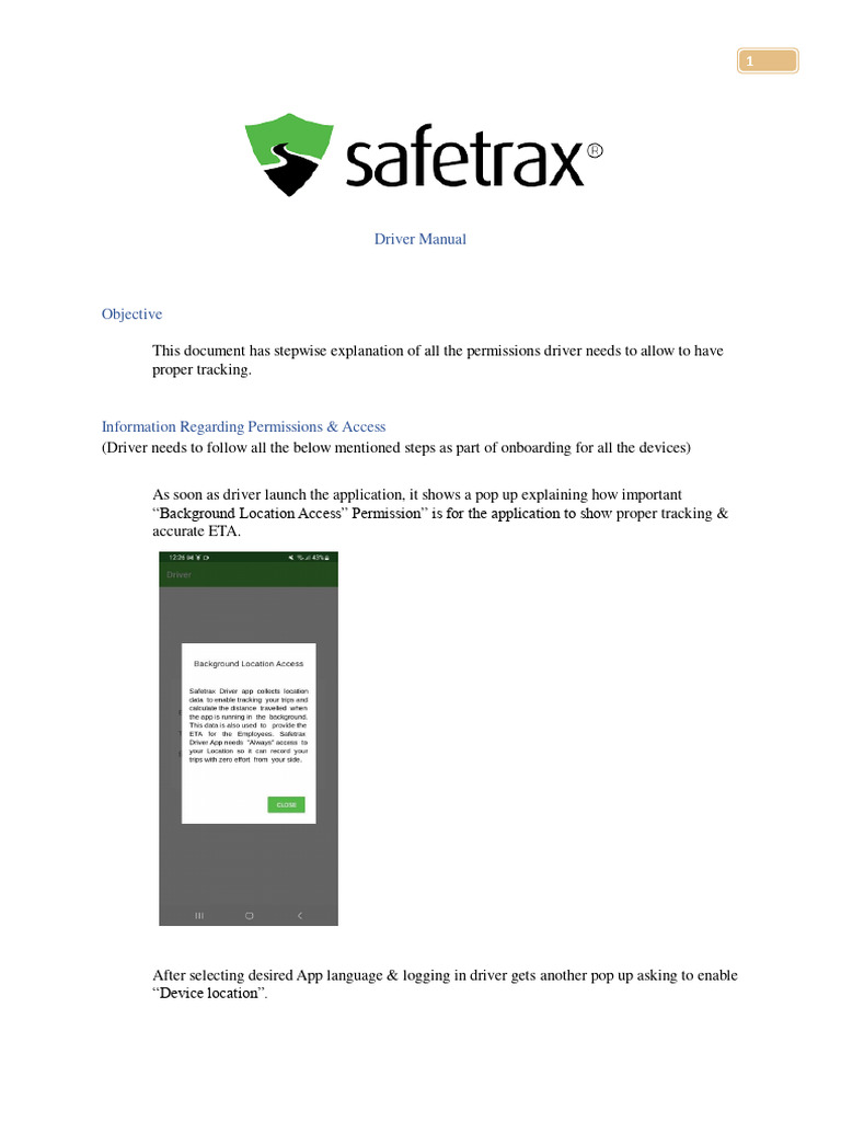 Driver App Permissions Guide | PDF | Android (Operating System ...