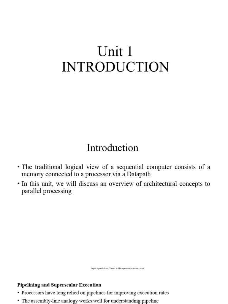 Unit 1 | PDF | Parallel Computing | Central Processing Unit