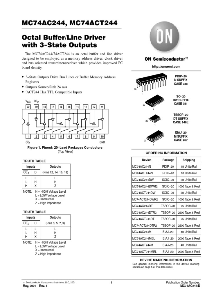 MC74AC244 | PDF | Electrical Components | Electronic Circuits
