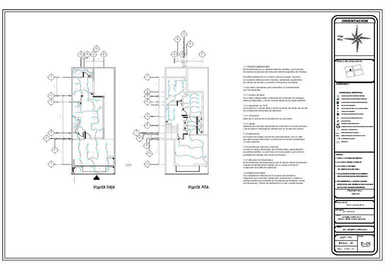 Plano E05 - Plano de Instalaciones Electricas - Planta Baja y Alta | PDF | Cantidades fisicas ...