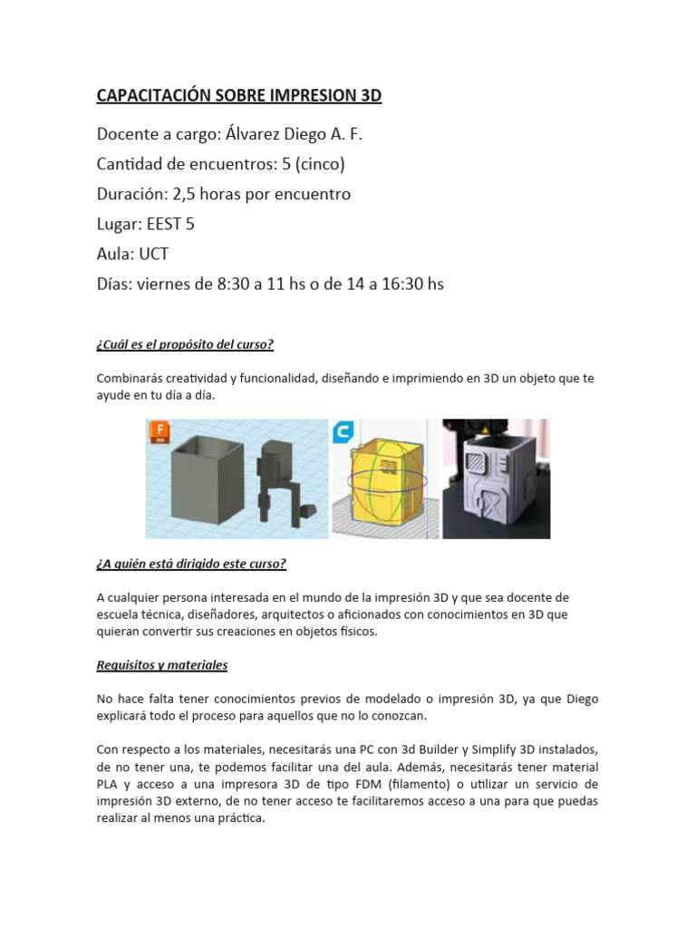 Curso de Imresion 3D | PDF | Impresión 3d | Impresora (Computación)
