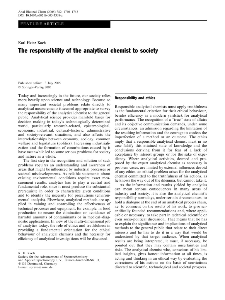 Anal-Bioanal-Chem-responsability of Anal Chem | PDF | Accuracy And Precision | Observational Error