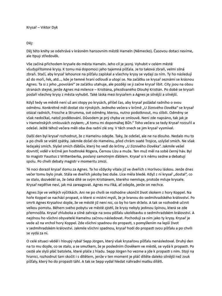 Krysař - Viktor Dyk | PDF