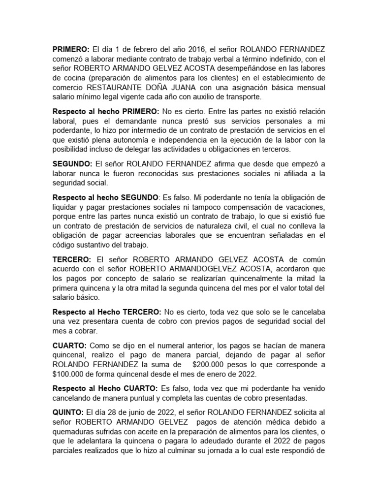 Interrogatorio de Partes | Descargar gratis PDF | Derecho laboral | Salario