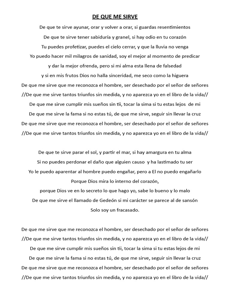 De Que Me Sirve | PDF