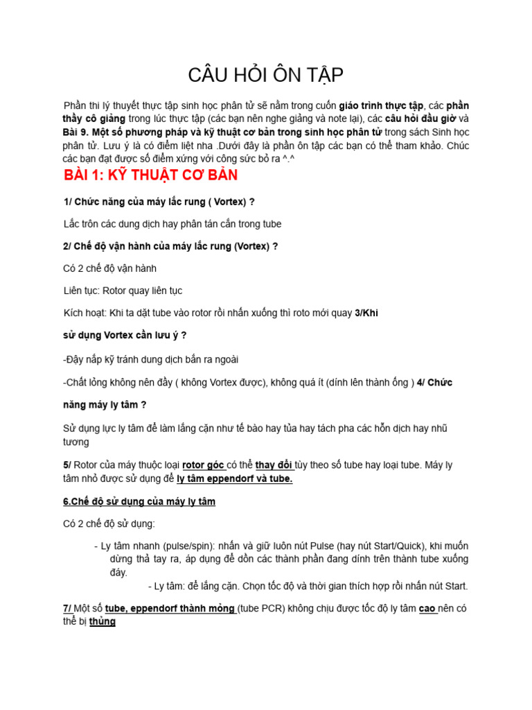 ÔN TẬP LÝ THUYẾT TT.SHPT | PDF