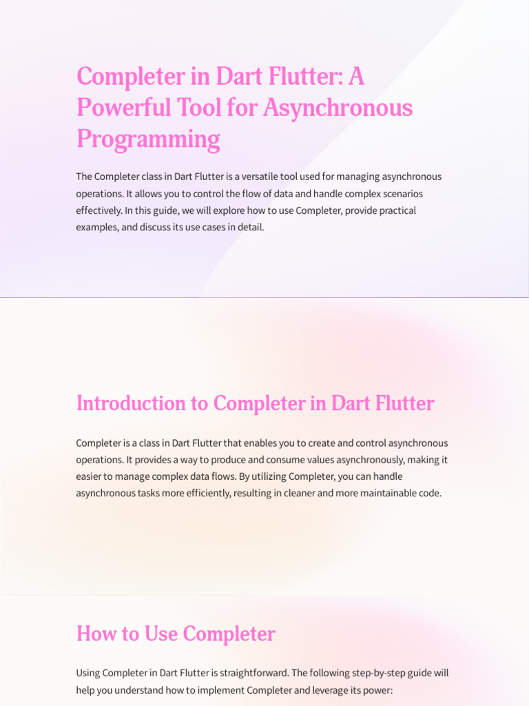 Completer In Dart Flutter A Powerful Tool For Asynchronous Programming 4531