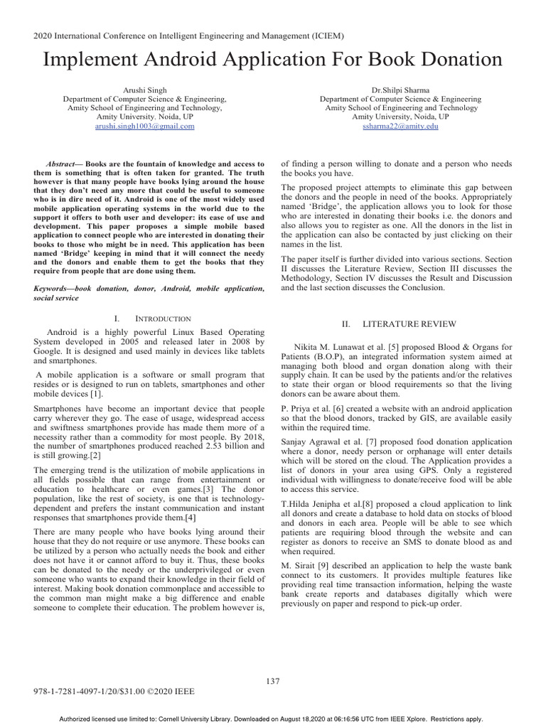 Iciem48762 2020 9160283 | PDF | Application Software | Android (Operating System)