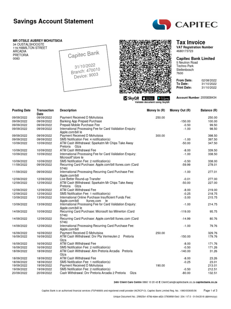Account Statement | PDF | Automated Teller Machine | Debit Card