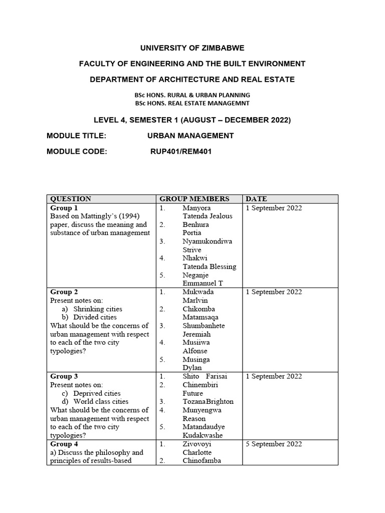 Group Work Questions | PDF