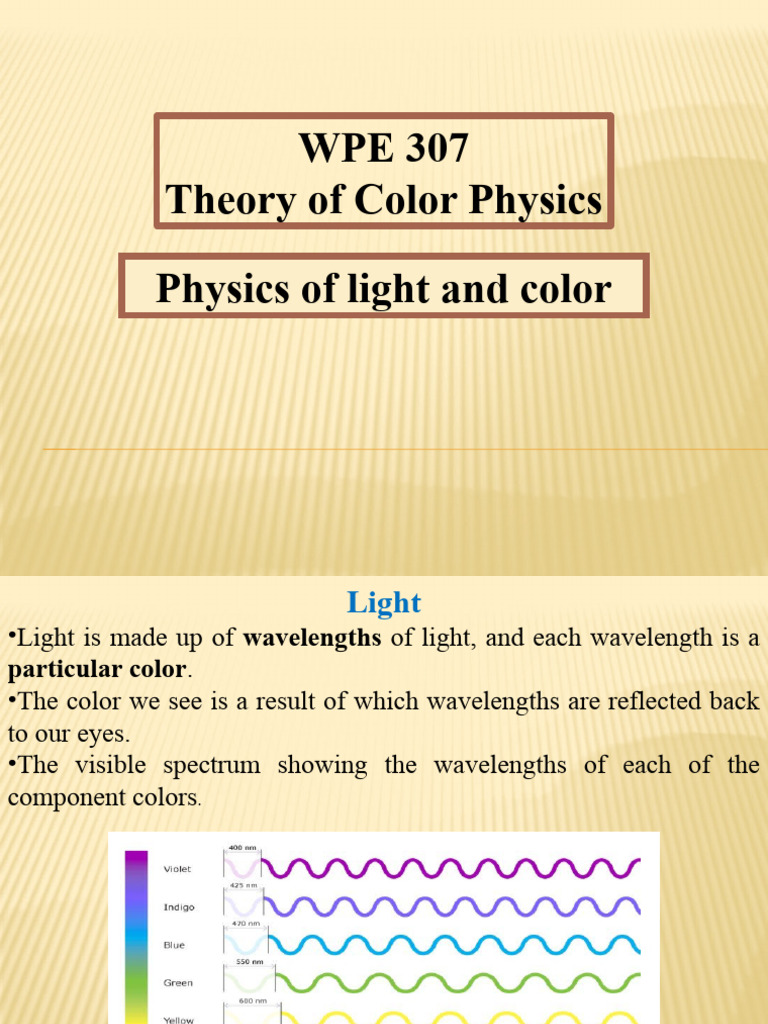 Theory of Color Physics 01 Slide | PDF | Light | Waves