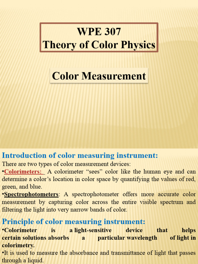 Theory of Color Physics 05 Slide | PDF | Spectrophotometry ...
