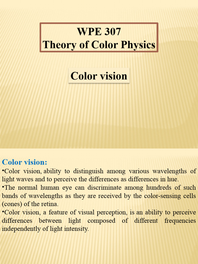 Theory of Color Physics 04 Slide | PDF | Color | Eye