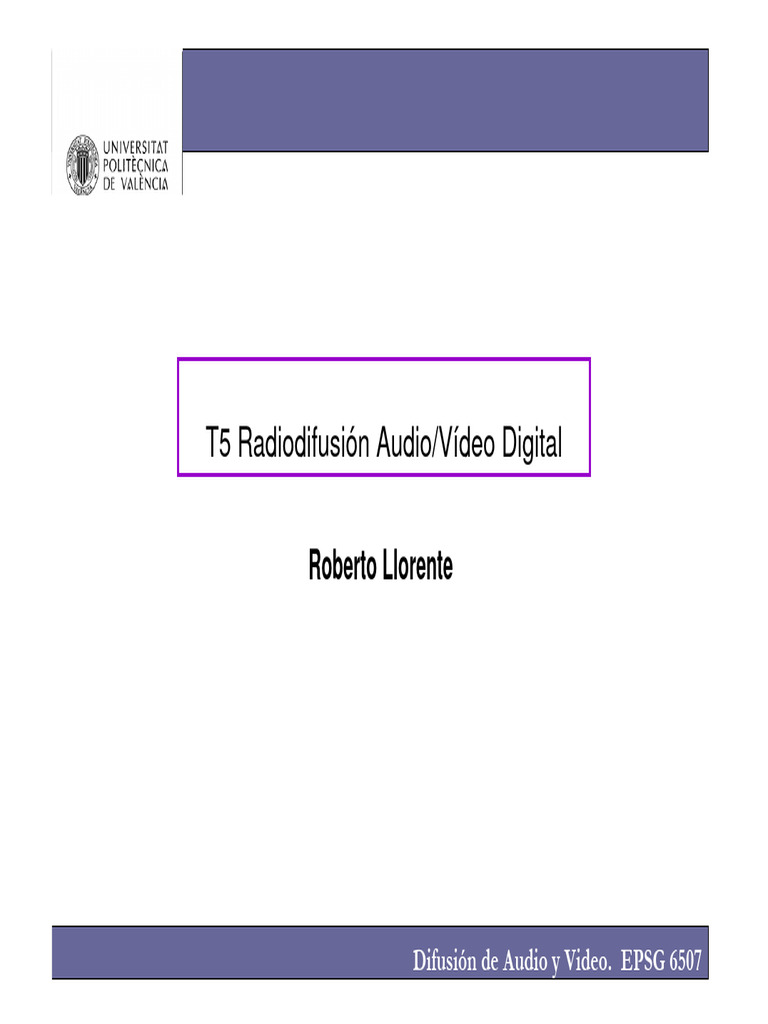 UPV - T5 Radiodifusión | PDF | Televisión | Vídeo