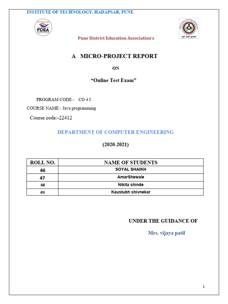 Java Microproject Pdf Computing Computer Programming