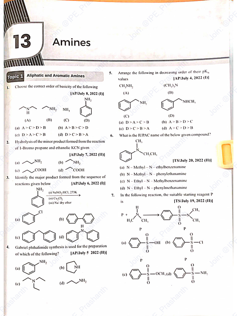 Amines PYQs | PDF