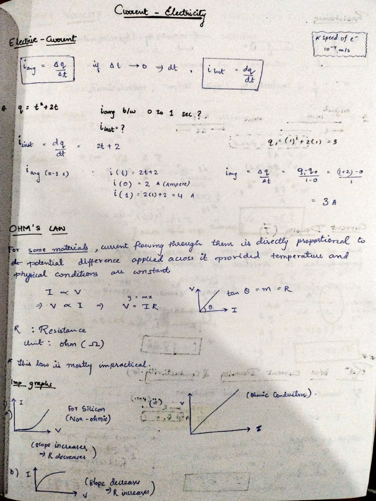 Current-Electricity - Notes Part 2 | PDF | International System Of ...